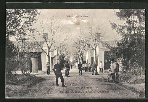 AK Lager Lechfeld, Truppenübungsplatz, mittlere Lagerstrasse Nr ...