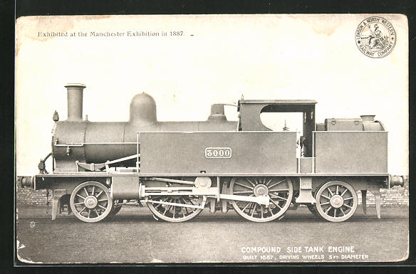 AK Compound Side Tank Engine, Built 1887, Driving Wheels 5 FT. Diameter ...