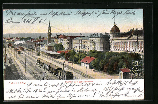 AK Konstanz, Bahnhof und Bahnhofstrasse Nr. 11578375 - oldthing ...