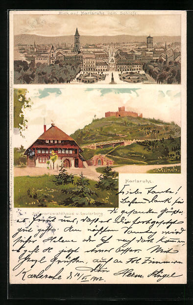 Künstler AK Carl Münch: Karlsruhe.. | Ansichtskarten günstig