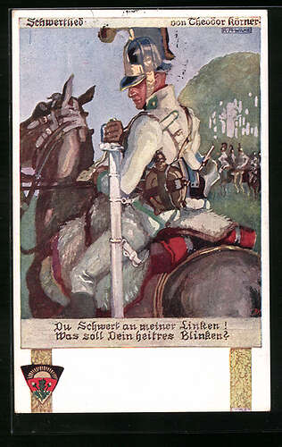 Künstler-AK Karl Alex Wilke: Schwertlied - Reitersoldat mit Schwert Nr. 11619355 - oldthing ...