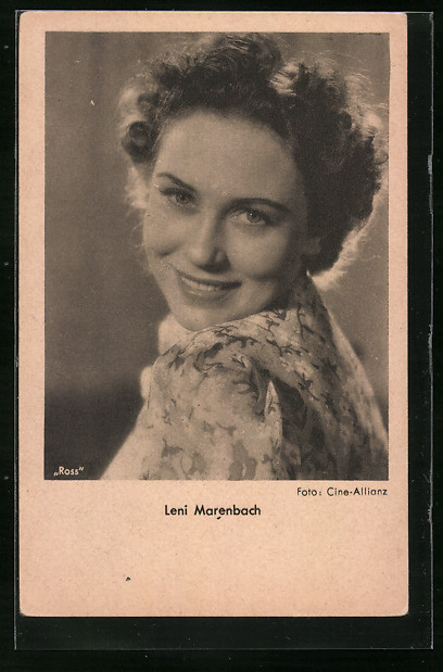 AK Schauspielerin Leni Marenbach blickt lächelnd über die Schulter Nr. 11663035 - oldthing ...