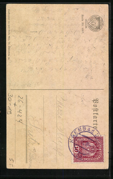 Künstler-AK Karl Friedrich Gsur: Deutscher Schulverein Nr. 1067: Morgen muss ich fort ...