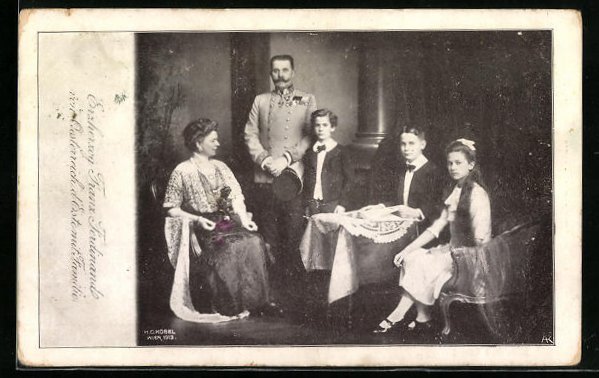 AK Erzherzog Franz Ferdinand von Österreich mit seiner Familie Nr ...