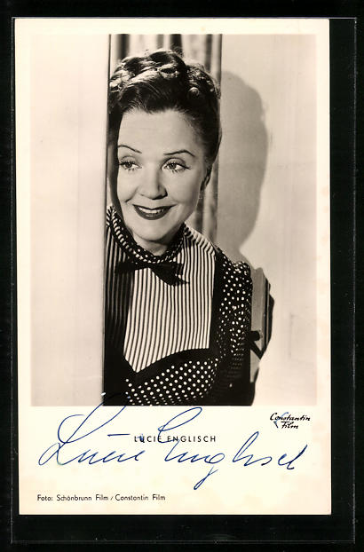 AK Schauspielerin Lucie Englisch im gemustertem Kleid ...