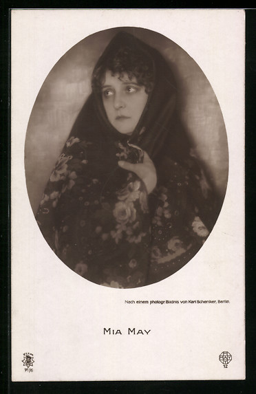 AK Schauspielerin Mia May im Blumengewand mit Kopftuch Nr. 11987149 - oldthing: Ansichtskarten ...