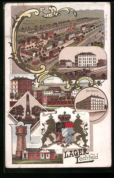 Lithographie Lager Lechfeld.. | Ansichtskarten günstig