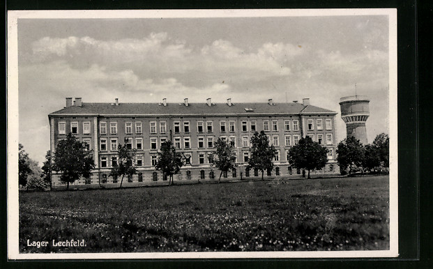 AK Lager-Lechfeld, Kaserne des ständigen Kommandos mit Wasserturm Nr ...
