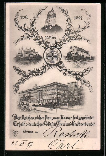 AK Porträt Kaiser Wilhelm I., Berliner Schloss Nr. 12110843 - oldthing ...