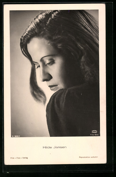 AK Schauspielerin Hilde Jansen mit Blick über die Schulter Nr. 12127165 - oldthing ...