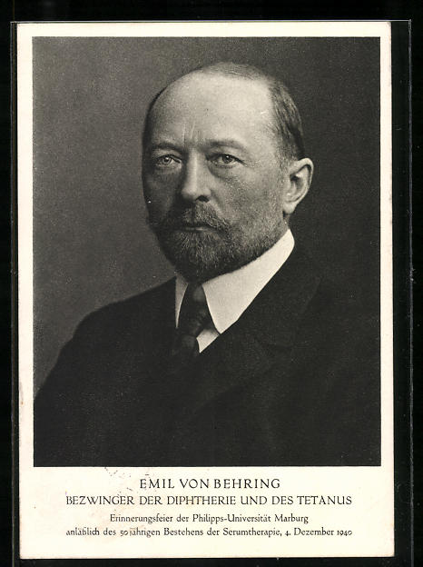 AK Portrait Emil von Behring, Bezwinger der Diphterie und Tetanus Nr ...