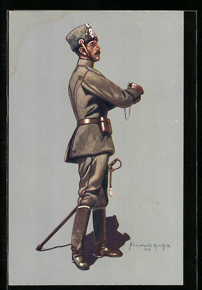 Künstler-AK Stabsoffizier des 1. Leib-Husaren-Reg. Nr. 1 (Danzig ...