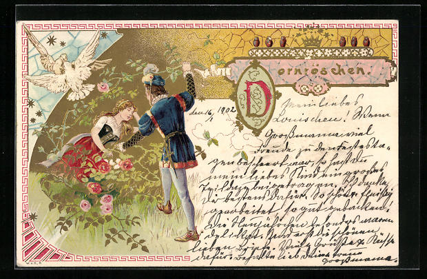 Präge Lithographie Dornröschen.. | Ansichtskarten günstig