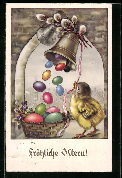 AK Osterküken zieht an einer.. | Ansichtskarten günstig