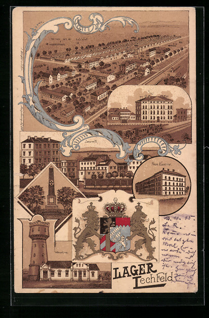 Lithographie Lager Lechfeld.. | Ansichtskarten günstig