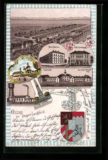 Lithographie Lager Lechfeld.. | Ansichtskarten günstig