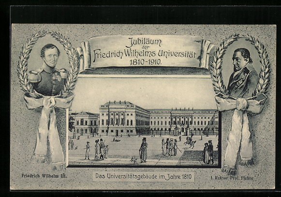 AK Berlin, Jubiläumskarte der Friedrich-Wilhelms Universität 1810 ...