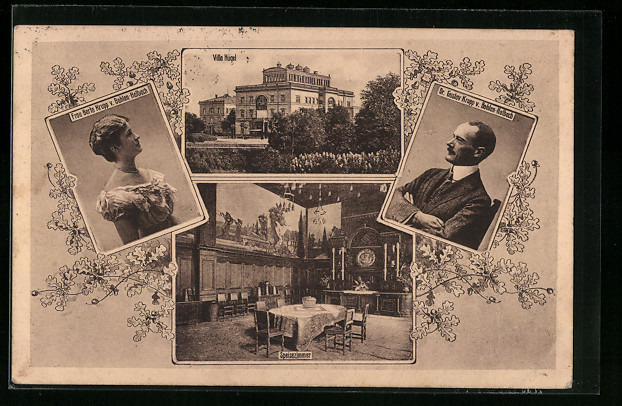 AK Essen, Villa Hügel, Berta Krupp v. Bohlen-Halbach, Dr. Gustav Krupp ...