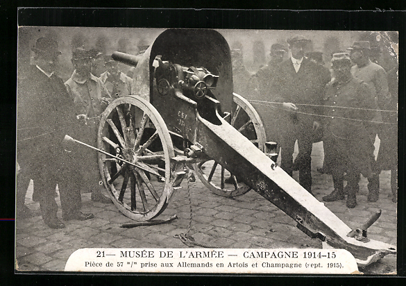 AK Musee de L`Armee, Campagne 1914 /15, Piece de 57mm prise aux ...