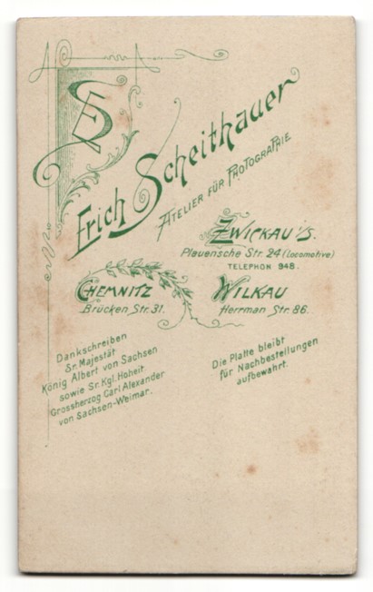 Fotografie Erich Scheithauer, Zwickau i. S., Portrait elegant ...
