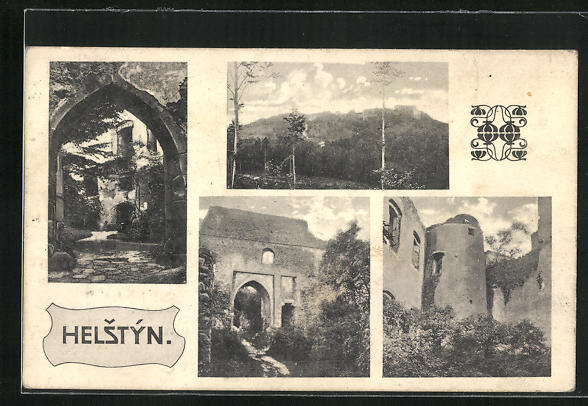AK Helstyn, Gesamtansicht, Ansichten der Burgruine Nr. 10148409 ...