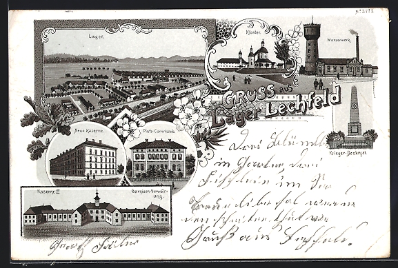 Lithographie Lager Lechfeld.. | Ansichtskarten günstig