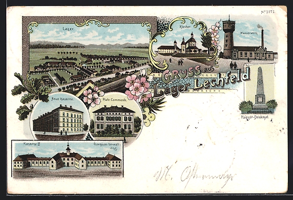 Lithographie Lager Lechfeld, Neue.. | Ansichtskarten günstig