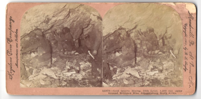 Stereo-Fotografie Keystone View Co., Meadville / PA, Gold Quartz Mining ...