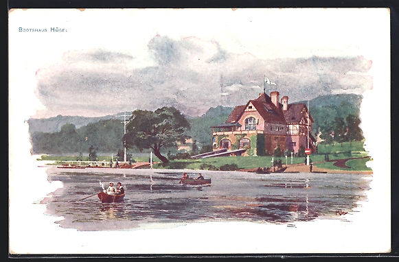 Künstler AK Essen /Ruhr, Bootshaus.. | Ansichtskarten günstig