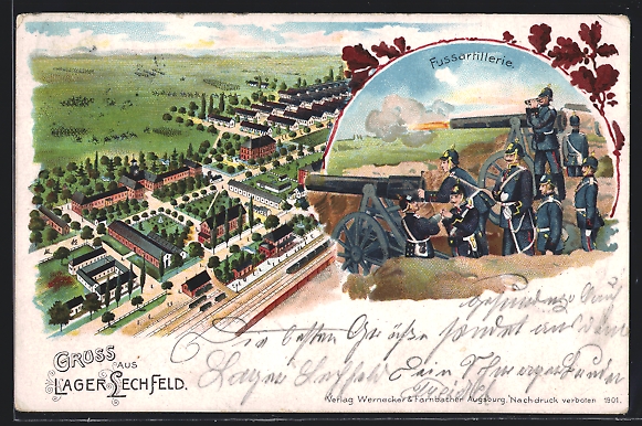 Lithographie Lager Lechfeld.. | Ansichtskarten günstig