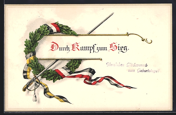 Lithographie Durch Kampf zum Sieg.. | Ansichtskarten günstig