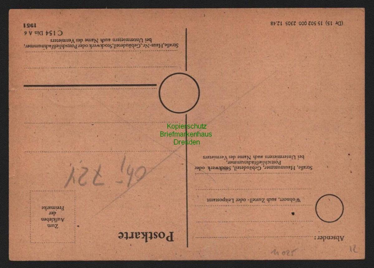 B11025 Karte DDR Propaganda Losung Zerpenschleuse 1952 Friedensvertrag Nr. 375015391756 ...