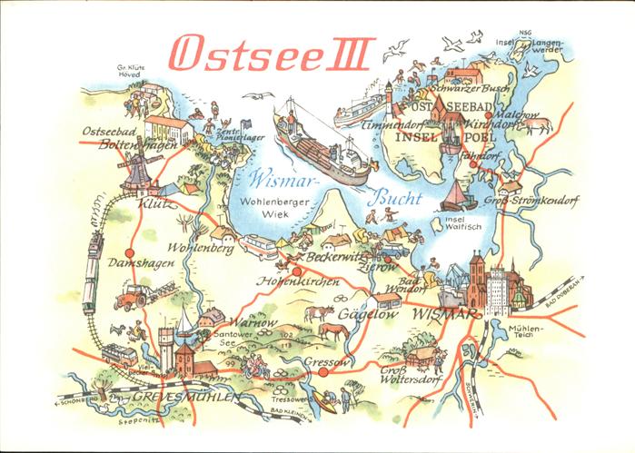 Wismar Mecklenburg Vorpommern uebersichtskarte Wismar Wismar Bucht ...