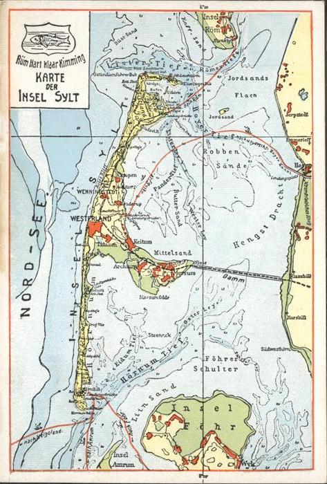 Insel Sylt Landkarte Kat. Westerland Nr. kg38700 - oldthing ...