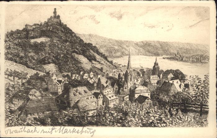 Braubach Rhein Braubach Marksburg * / Braubach /Rhein-Lahn-Kreis LKR Nr ...