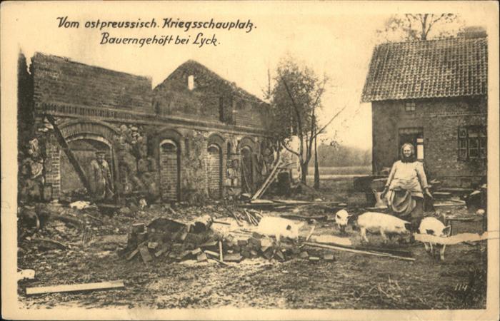 Lyck Ostpreussen Bauerngehoeft Schwein / Elk / Nr. wf51678 - oldthing ...