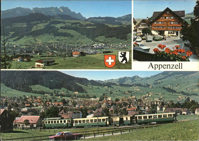 Appenzell IR Dorfansicht mit Gais Appenzellbahn Saentis Kat. Appenzell ...