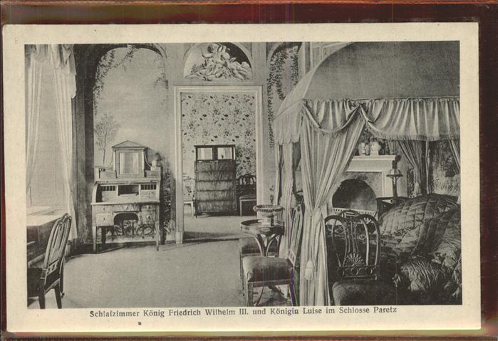 Paretz Schloss Erbauer David Gilly 1797 Schlafzimmer Koenig Wilhelm III ...