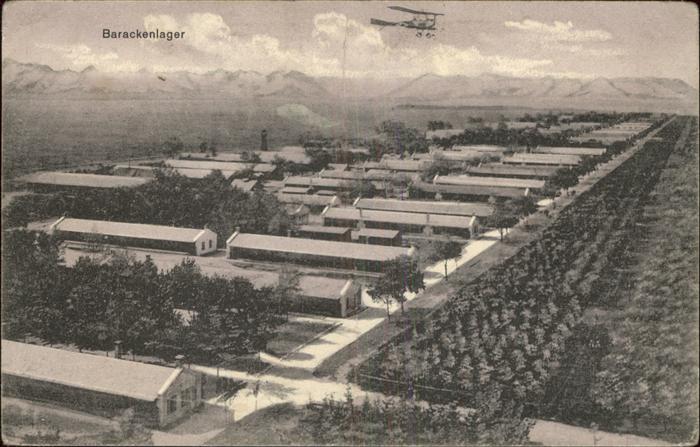 Lechfeld Lager Barackenlager Truppenuebungsplatz Flugzeug Feldpost Kat ...
