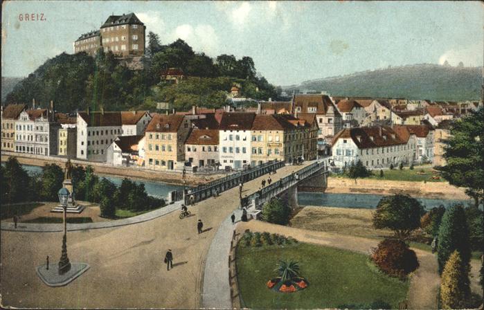 Greiz Thueringen Heinrichsbruecke Elster Oberes Schloss Kaiser Wilhelm ...