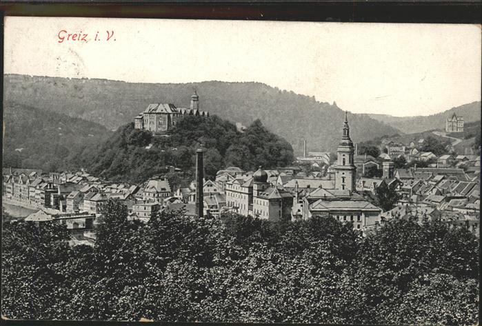 Greiz Thueringen Panorama mit Schloss Kat. Greiz Nr. dd38601 - oldthing ...