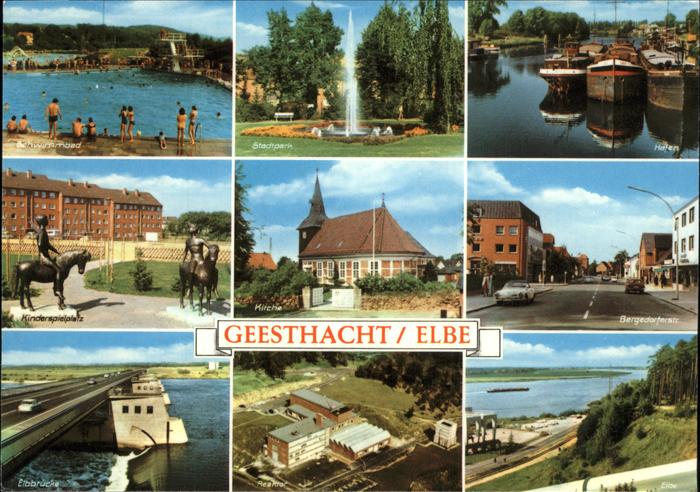 Geesthacht Elbe Schwimmbad Kinderspielplatz Elbbruecke Stadtpark Kirche ...
