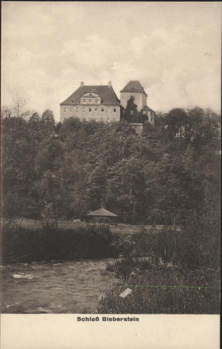 AK / Ansichtskarte Bieberstein Rhoen Sachsen Fliegeraufnahme Schloss ...