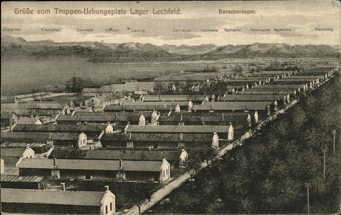 Lager Lechfeld Truppen uebungsplatz Barackenlager Kat. Schwabmuenchen ...