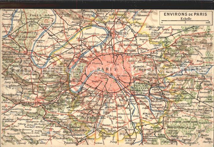 Paris Stadtplan Kat. Paris | Ansichtskarten günstig