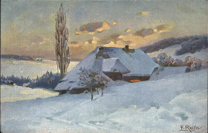 Reiss Fritz Nr. 8 Winter im Schwarzwald Kat. Schwarzwaldkuenstler Nr. dd45113 - oldthing ...