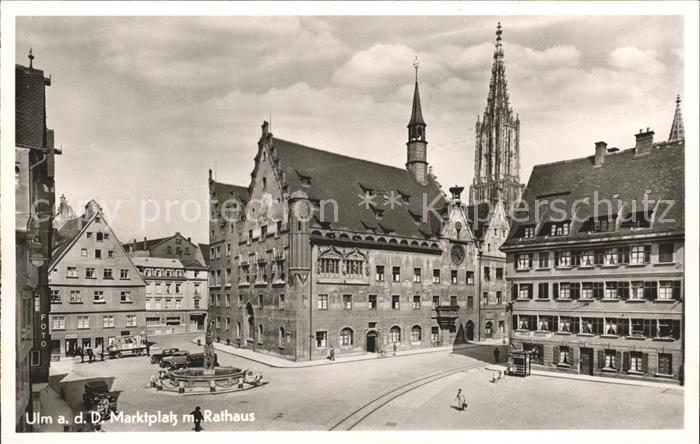 Ulm Donau Marktplatz mit Rathaus Kat. Ulm Nr. hf06920 - oldthing ...