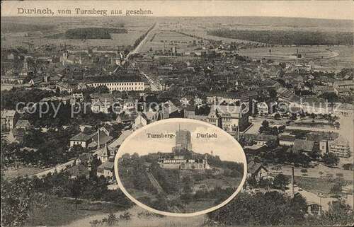 Durlach Panorama vom Turmberg Kat. Karlsruhe Nr. hf20697 - oldthing ...