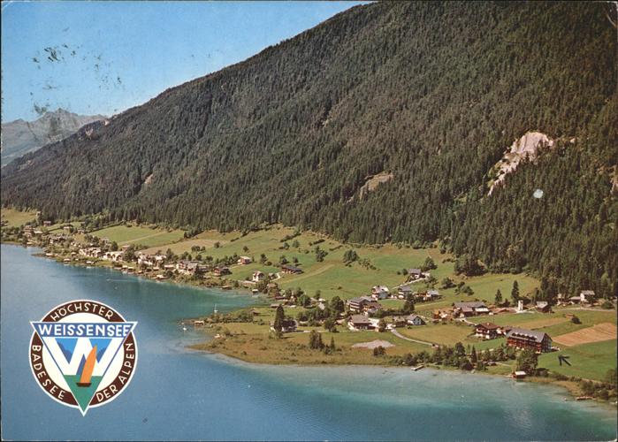 Neusach am Weissensee Hoechster Badesee der Alpen Fliegeraufnahme Kat ...