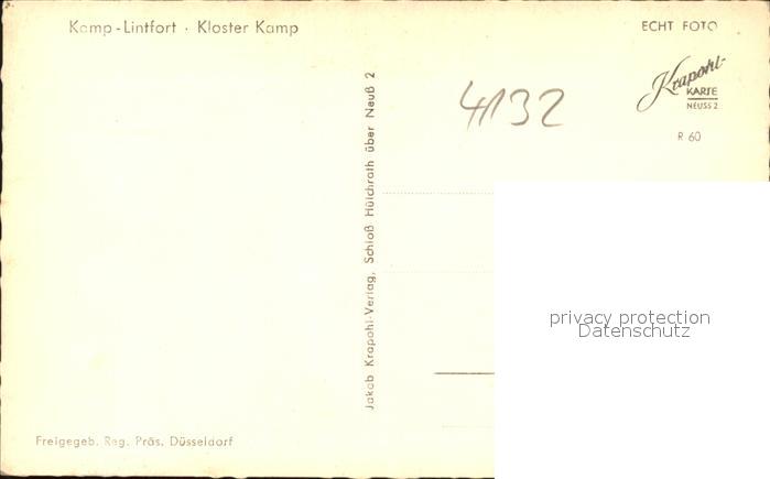 Kamp Lintfort Fliegeraufnahme Kloster Kamp Kat. Kamp Lintfort Nr ...